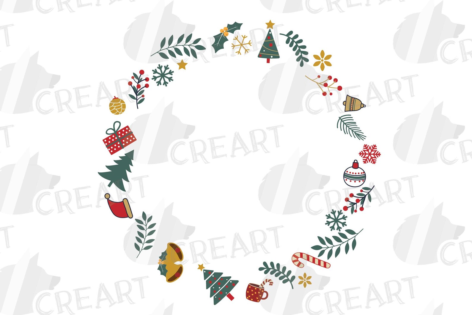 Christmas Elements Printable Clip Art Pack Printable Merry | Etsy