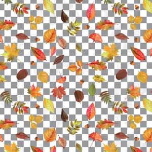 Watercolor Fall Leaves Printable Digital Paper. Colorful Autumn Leafs ...