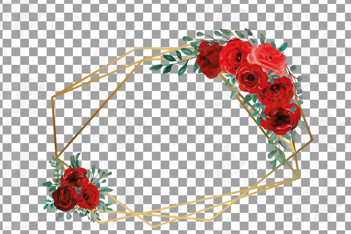 Red Rose Wedding Floral Templates. Watercolor True Red Rose - Etsy