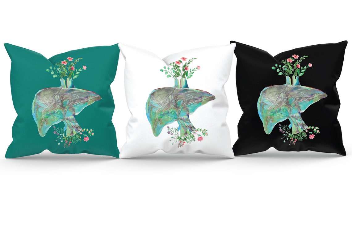 Floral Anatomical Liver Decor Design. Floral Human Liver Gift | Etsy