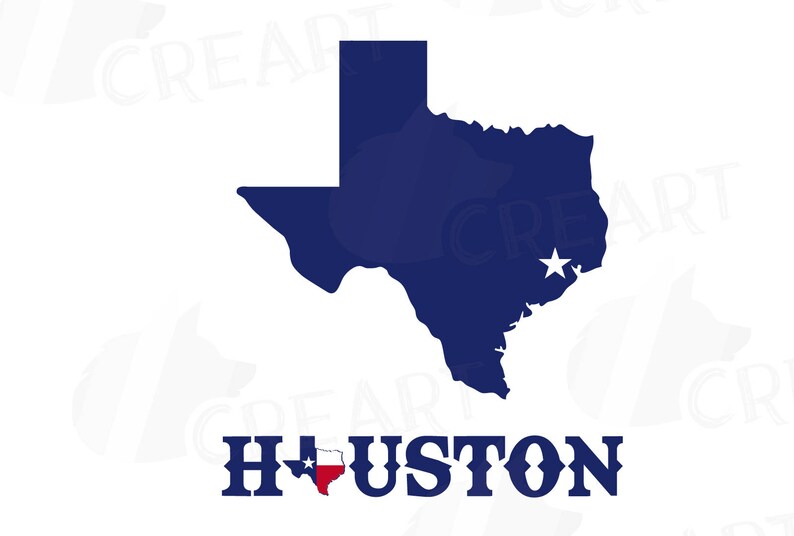 Houston Clip Art Pack Including Texas Map AI Eps Svg Png - Etsy