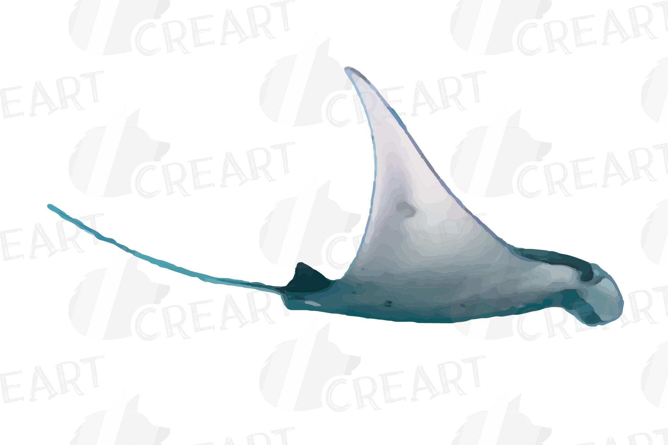 Watercolor Manta Rays clip art pack colorful manta ray | Etsy