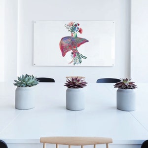 Floral Anatomical Liver Decor Design. Floral Human Liver Gift Art ...