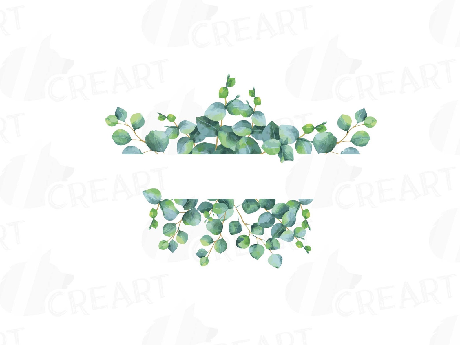 Eucalyptus Frames Watercolor Clip Art Pack. Eucalyptus Leaves - Etsy