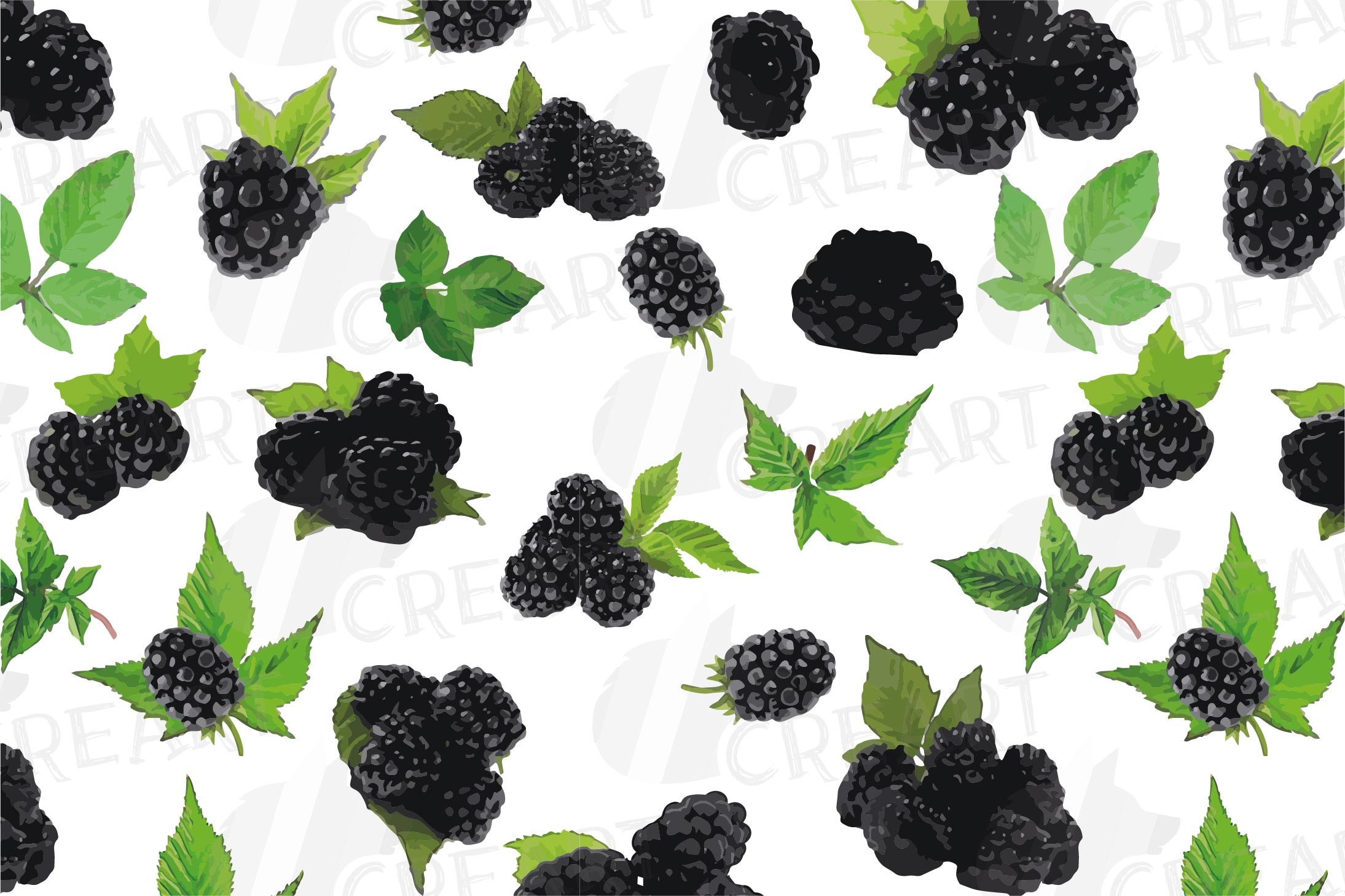 Delicious berries seamless pattern berries digital paper | Etsy