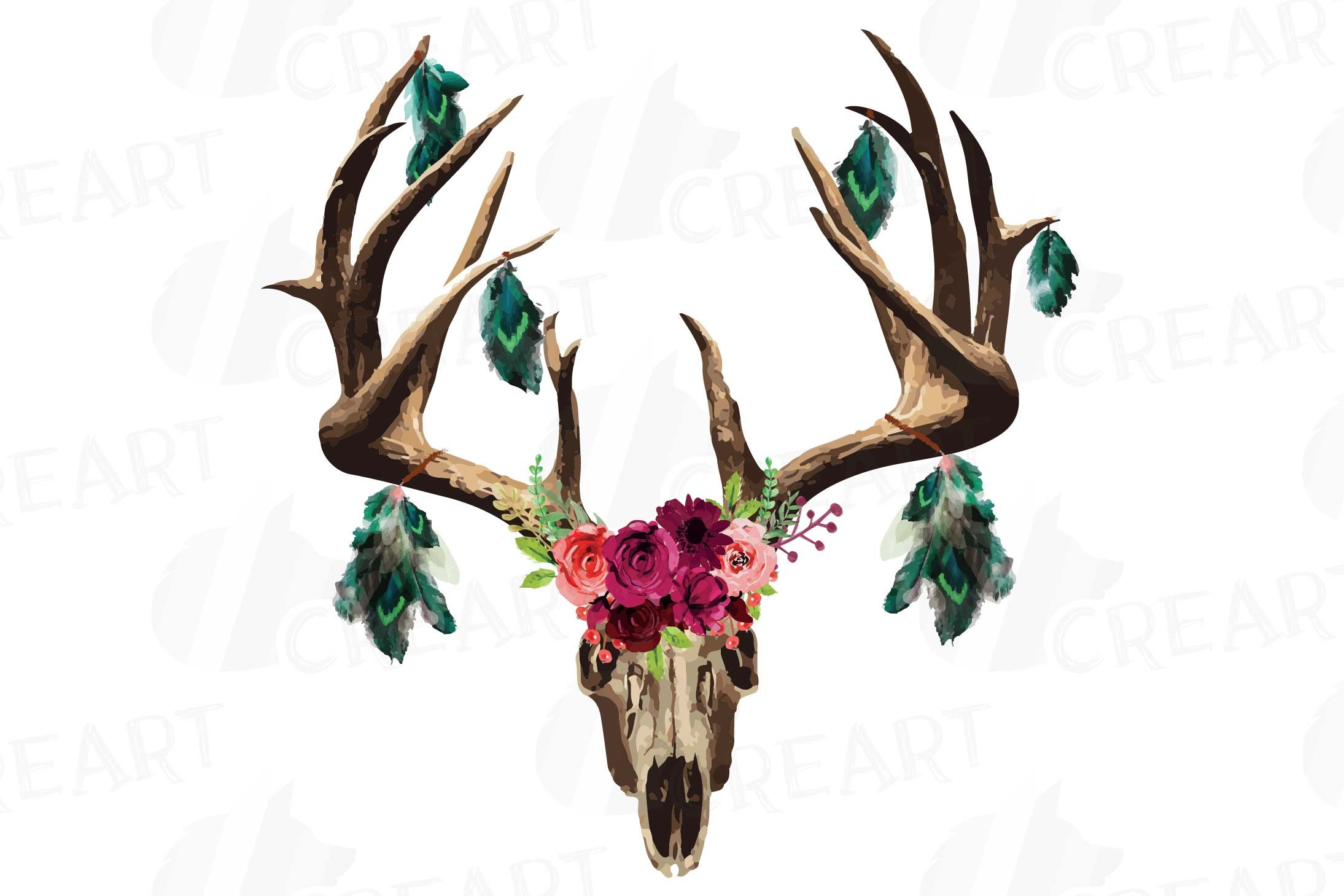 Tribal Deer Skull Designs