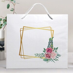 Geometric Frames Clipart: Pink Floral Watercolor Wedding Frames. Pink ...