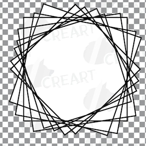 Geometric Lineal Black Frames Decor Clip Art. Elegant Wedding Frames ...