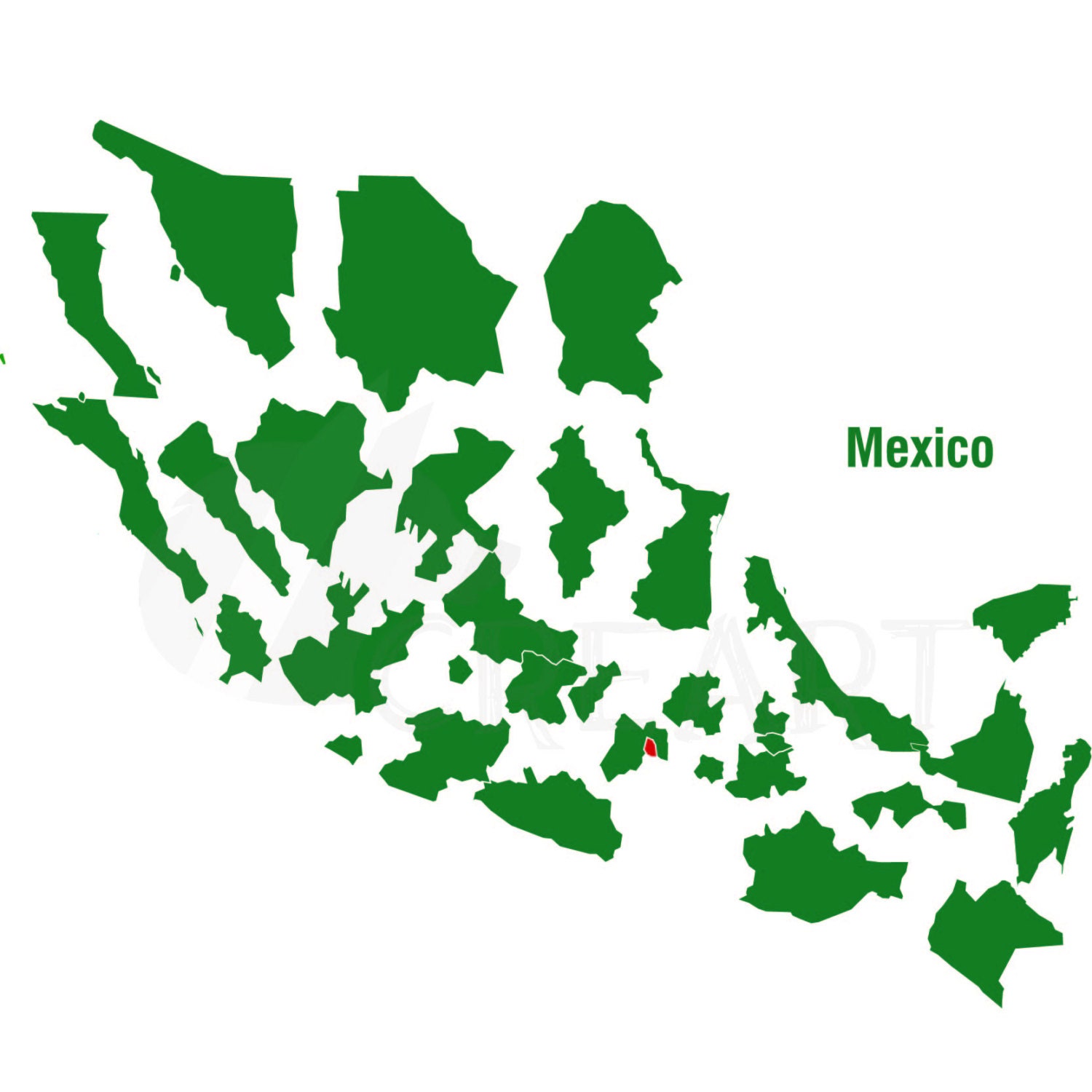 Mexico & States Vector Maps Wall Decor Clip Art for Print | Etsy