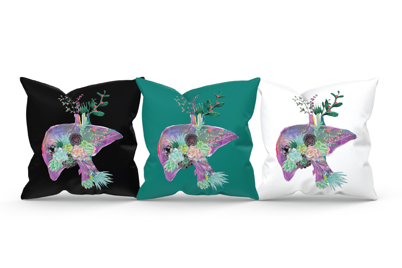 Floral Liver Anatomy Art: Succulent Cactus Decor (digital Download) - Etsy