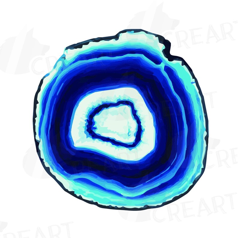 Agate Slice Watercolor, Mineral Agate Slice Clip Art Collection. 14 ...
