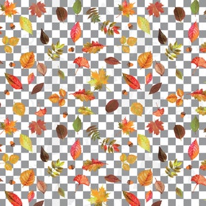 Watercolor Fall Leaves Printable Digital Paper. Colorful Autumn Leafs ...