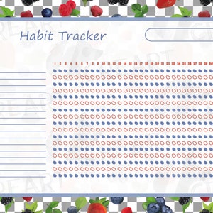 Printable Daily, Weekly and Monthly Trackers in Watercolor Forest Berry ...