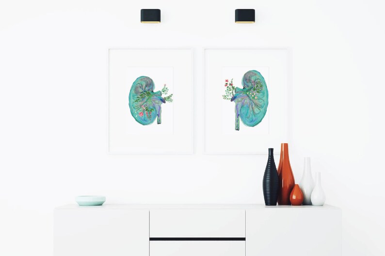 Floral Anatomical Kidneys Decor Design. Floral Human Kidney - Etsy