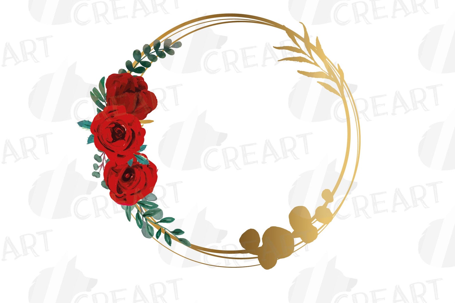 Red Rose Wedding Floral Templates. Watercolor True Red Rose | Etsy Canada
