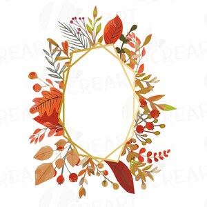 Watercolor Autumn Frames Clip Art: Fall Leaves Design (PNG, JPG, SVG ...