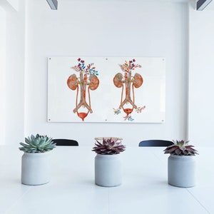 Blühendes anatomisches Harnwege System Herbst Grafik Design. Floral ...
