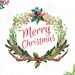 Christmas Wreath With Deer Horn Clip Art, Holiday Wreath With Deer Horn ...