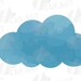 Watercolor Weather Elements Clip Art Pack. Earth, Moon, Sun, Clouds ...