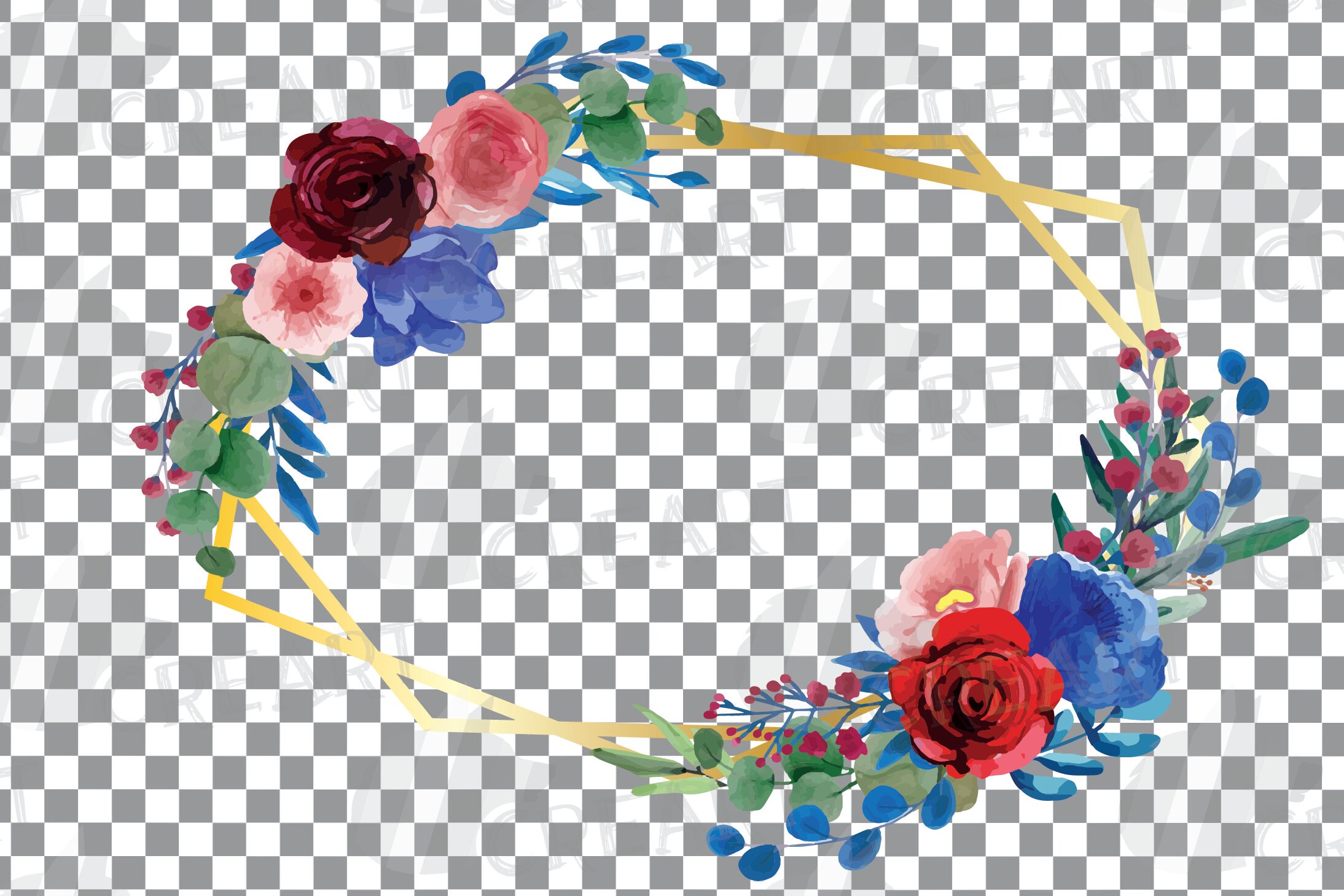 Watercolor Floral Wedding Wreaths and Frames Clip Art. Printable Bridal ...
