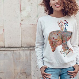 Autumn Blooming Liver Decor Design. Floral Human Liver Gift Art ...