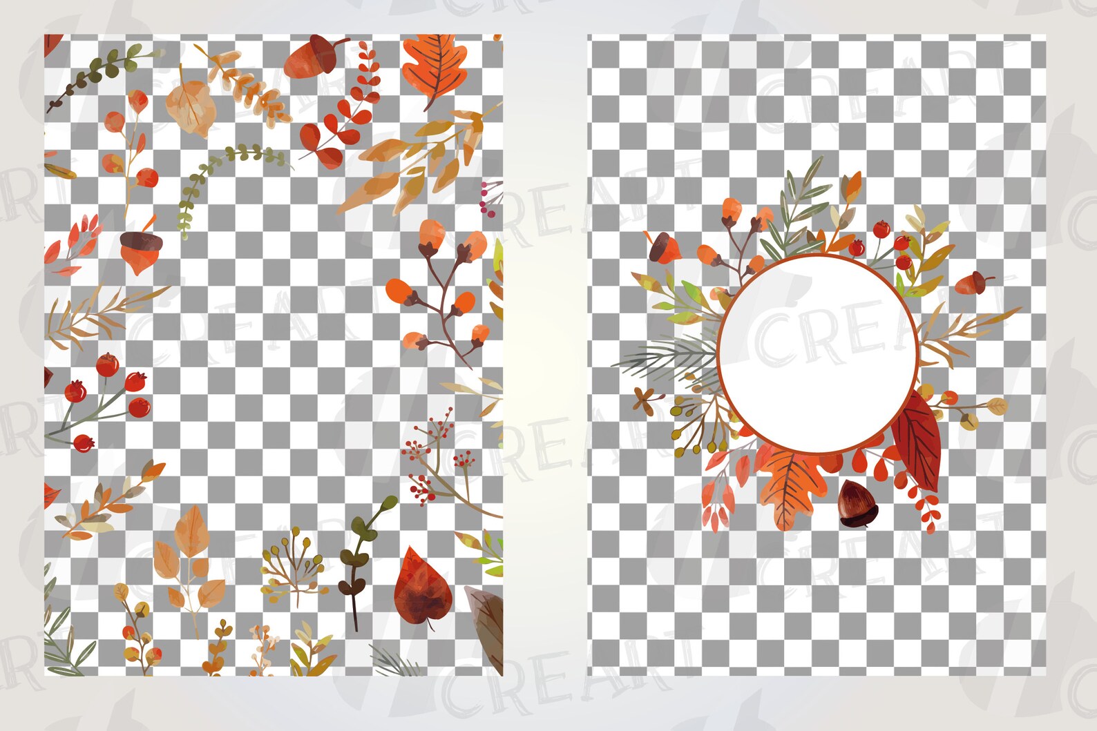 Fall Greeting Card Templates Clip Art. Fall Wedding | Etsy