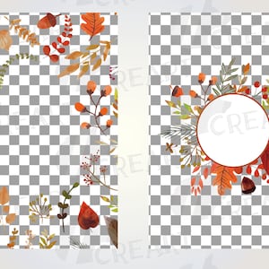 Fall Greeting Card Templates Clip Art. Fall Wedding Invitation, Frames ...