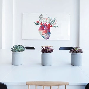 Flowering Anatomical Heart Valentine's Day Card Design. Floral Human ...