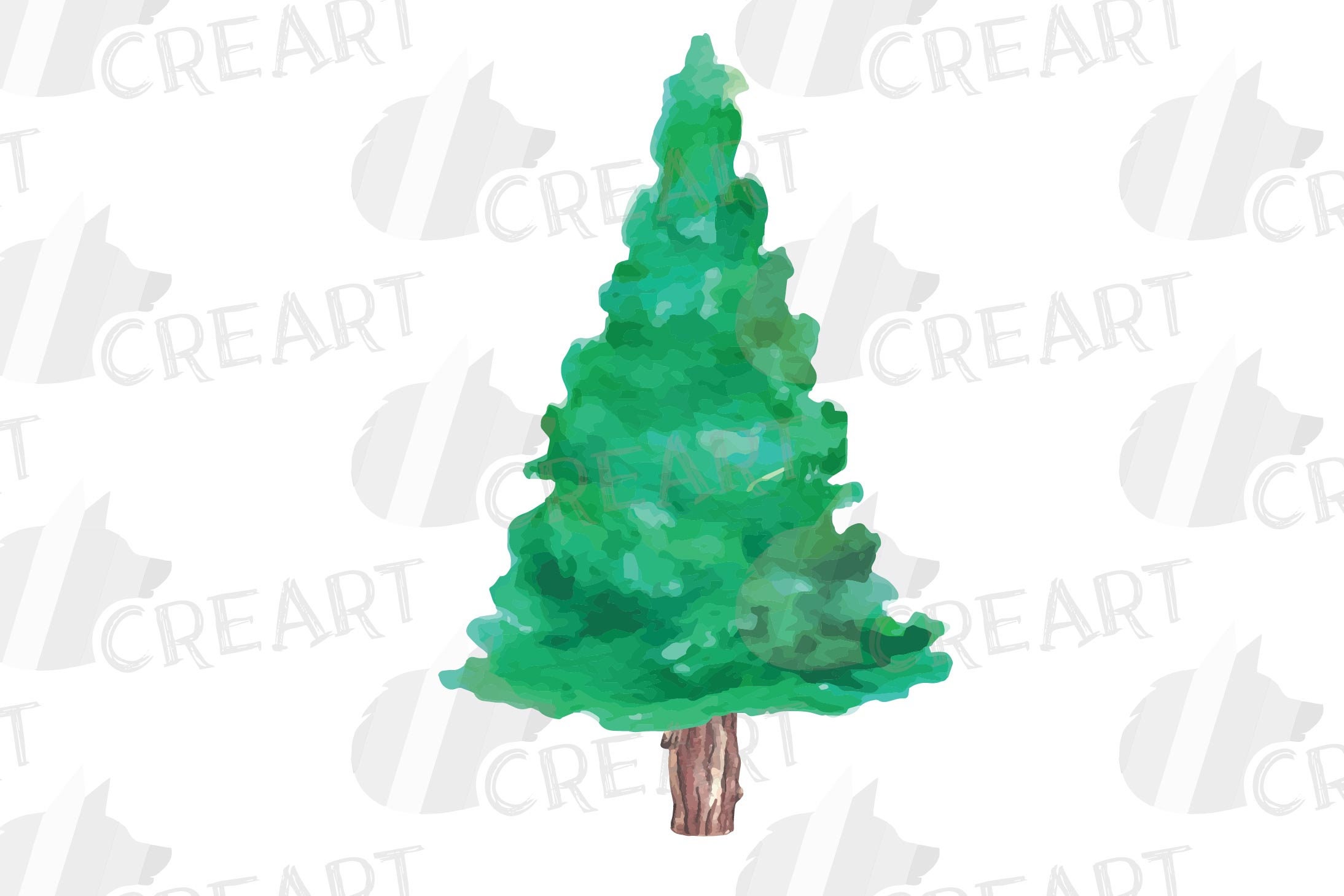 Watercolor Christmas trees clip art. Evergreen pine trees home | Etsy