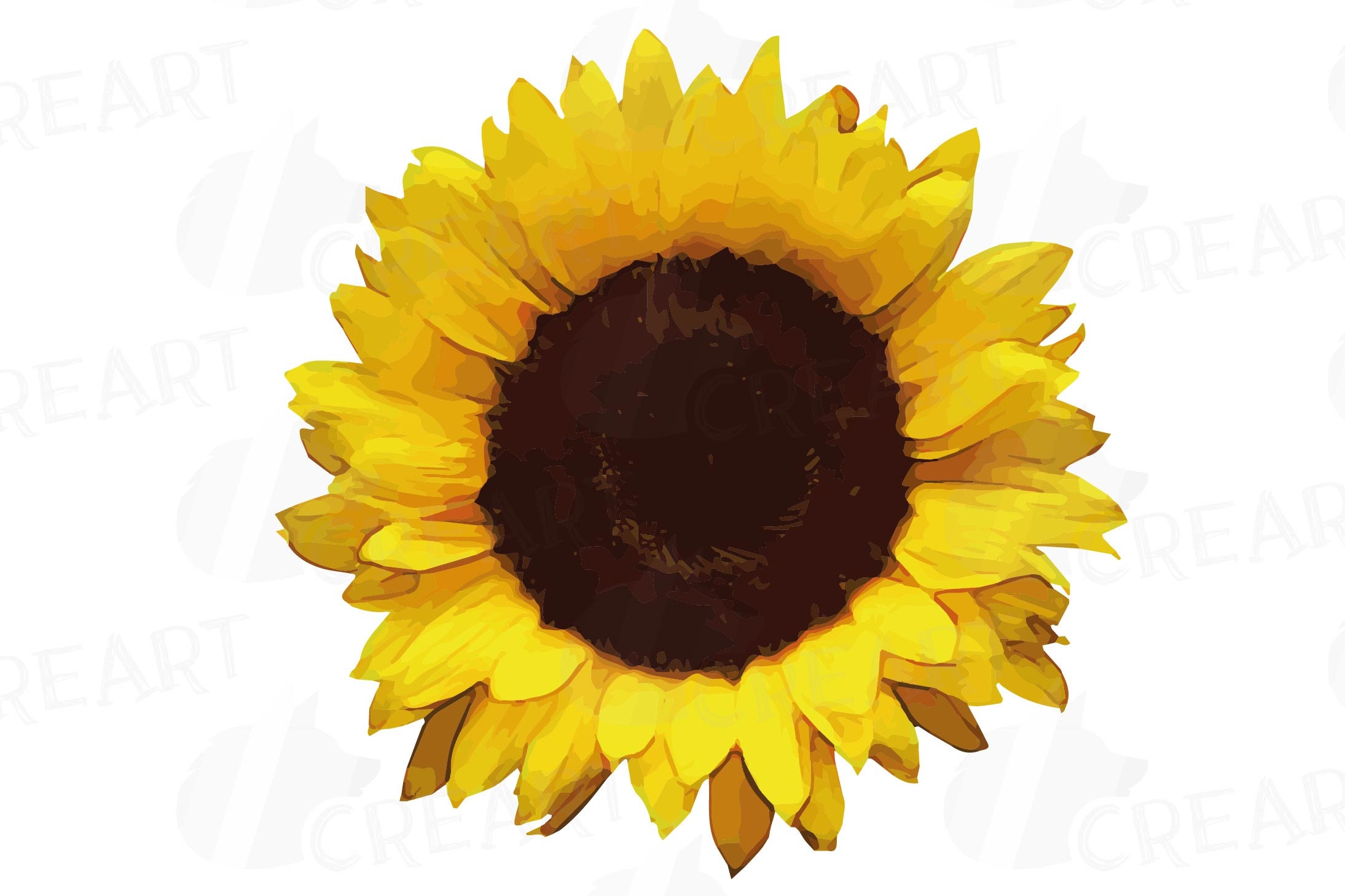 Sunflowers Watercolor Clip Art Pack 2 Watercolor Sunflower | Etsy