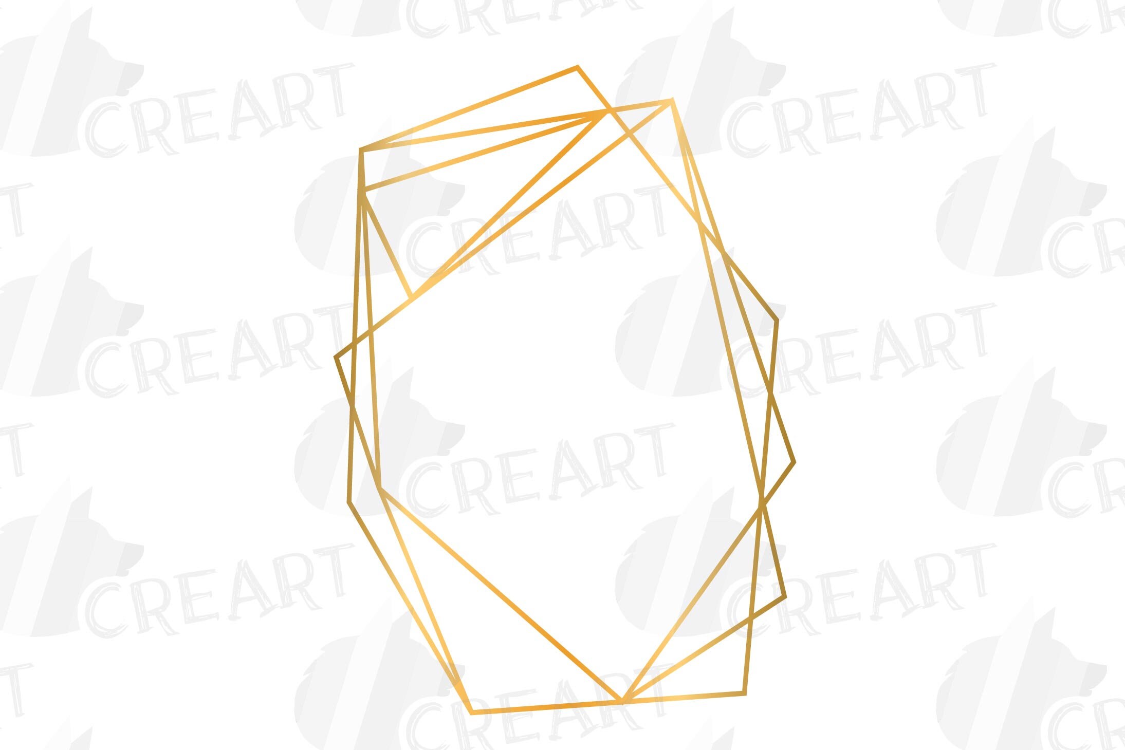 Golden geometric frames clip art. Wedding geo borders | Etsy