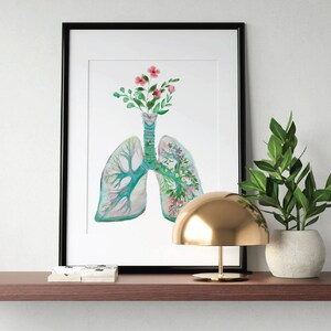 Floral Anatomical Lungs Decor Design. Floral Human Lungs Gift Art ...