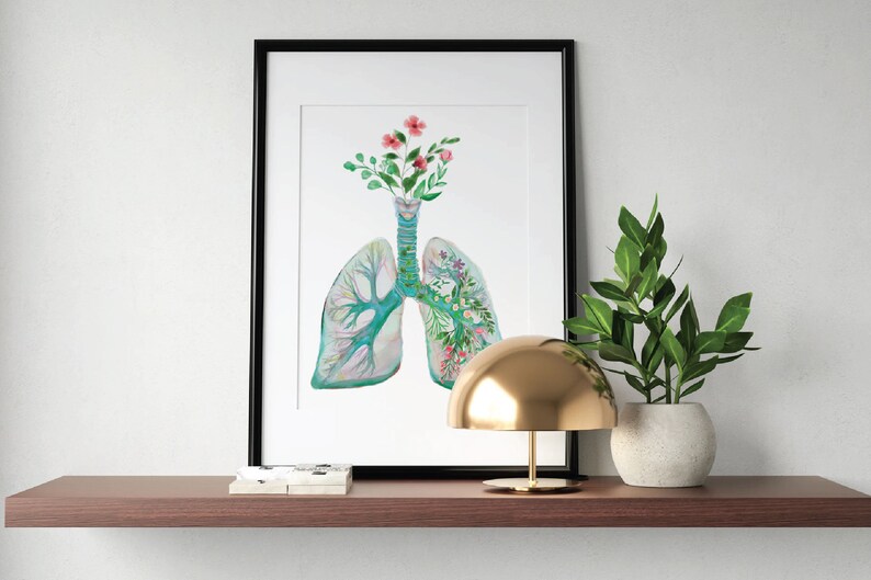 Floral Anatomical Lungs Decor Design. Floral Human Lungs Gift - Etsy