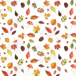 Watercolor Fall Leaves Printable Digital Paper. Colorful Autumn Leafs ...
