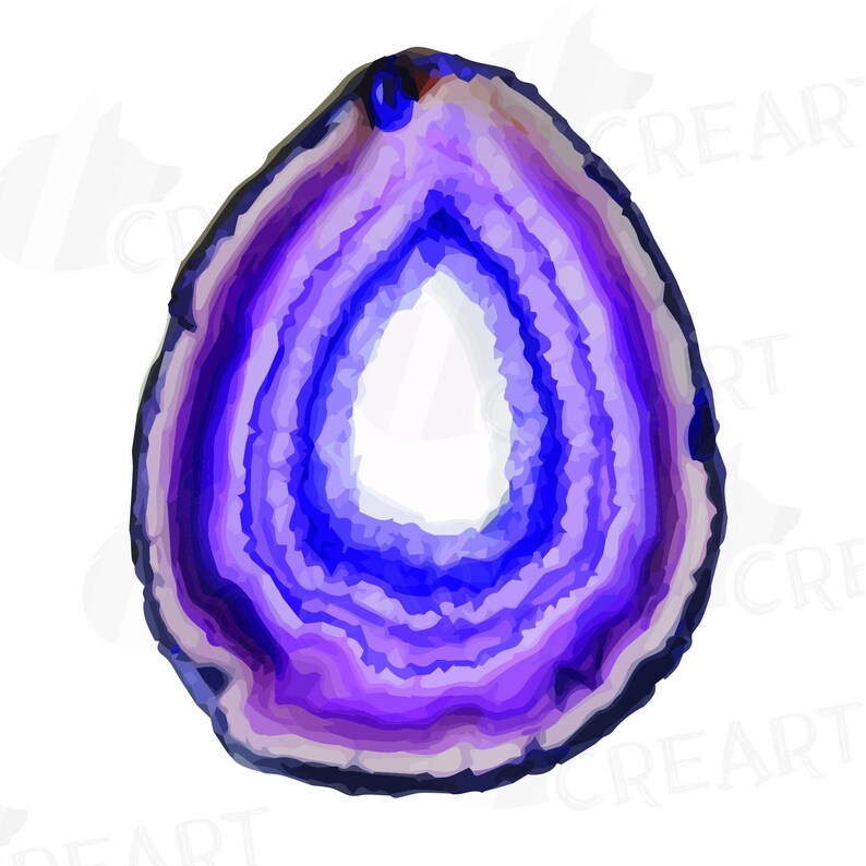 Agate Slice Watercolor Mineral Agate Slice Clip Art - Etsy Canada