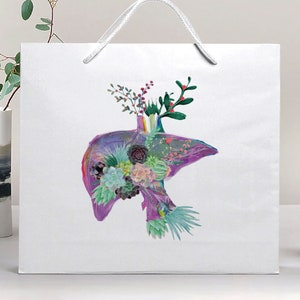 Succulent and Cactus Floral Anatomical Liver Decor Design. Floral Human ...