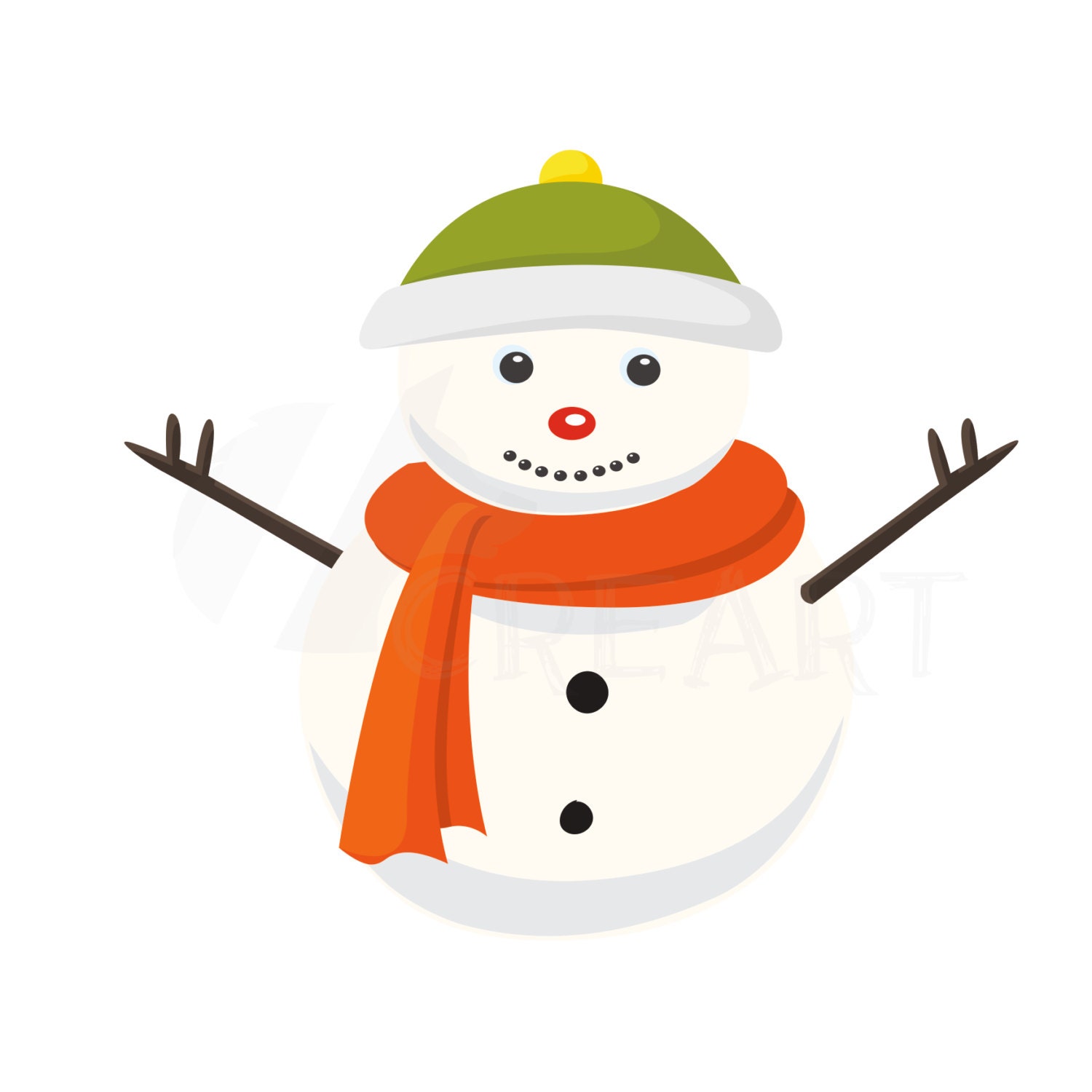 Cute Snowman Character Collection Silhouette, Printable Clipart File in ...