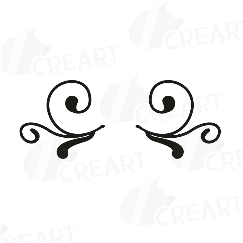 Calligraphy Swirls Clip Art Calligraphic Doodles - Etsy