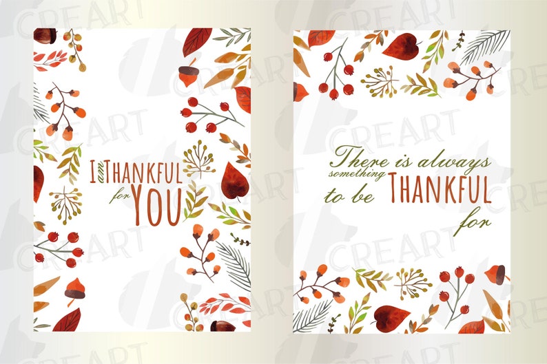 Printable Happy Thanksgiving Cards Clip Art. Thankful for You | Etsy