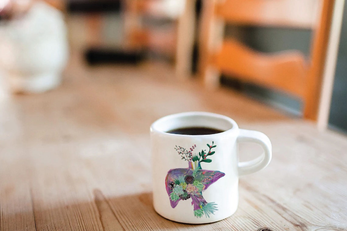 Succulent and Cactus Floral Anatomical Liver Decor Design. | Etsy