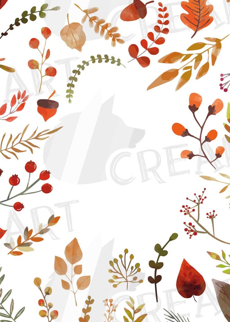 Fall Greeting Card Templates Clip Art. Fall Wedding | Etsy