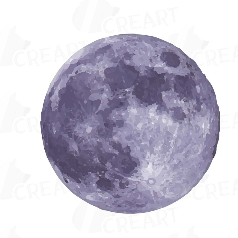 Watercolor Moon Phases Clip Art Pack Lunar Cycle Digital - Etsy