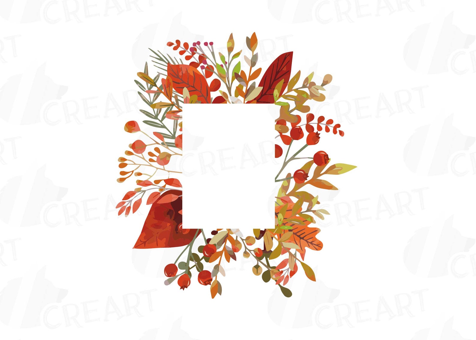 Autumn Frames Watercolor Clip Art Pack Fall Leaves Design | Etsy