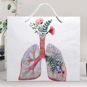 Blush and Green Floral Anatomical Lungs Decor Design. Floral Human ...
