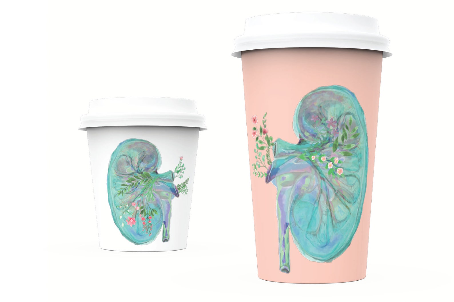 Floral Anatomical Kidneys Decor Design. Floral Human Kidney - Etsy