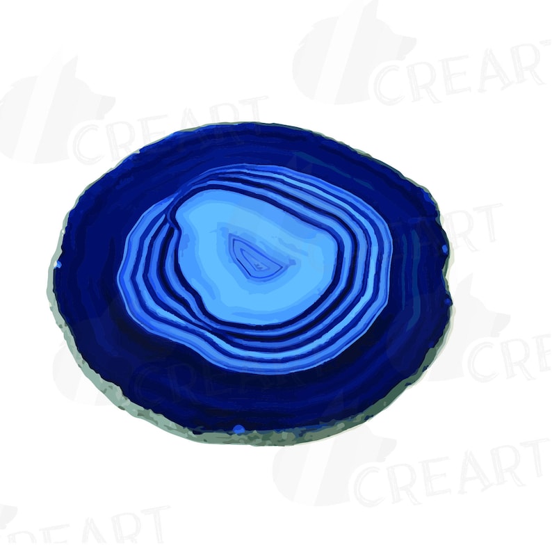 Agate Slice Watercolor, Mineral Agate Slice Clip Art Collection. 14 ...
