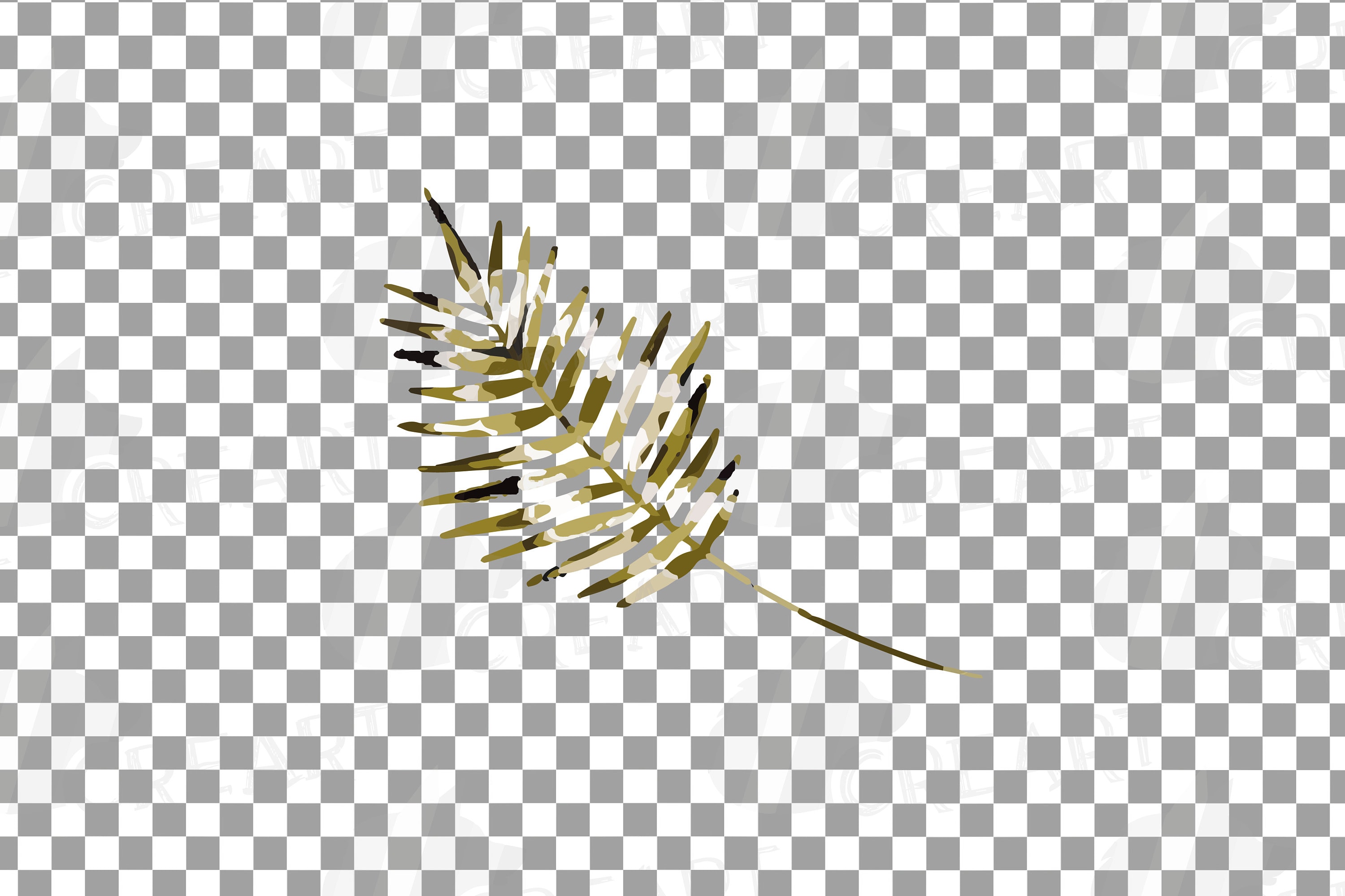 Golden Palm Leaves Watercolor Clip Art Pack Gold Tropical | Etsy