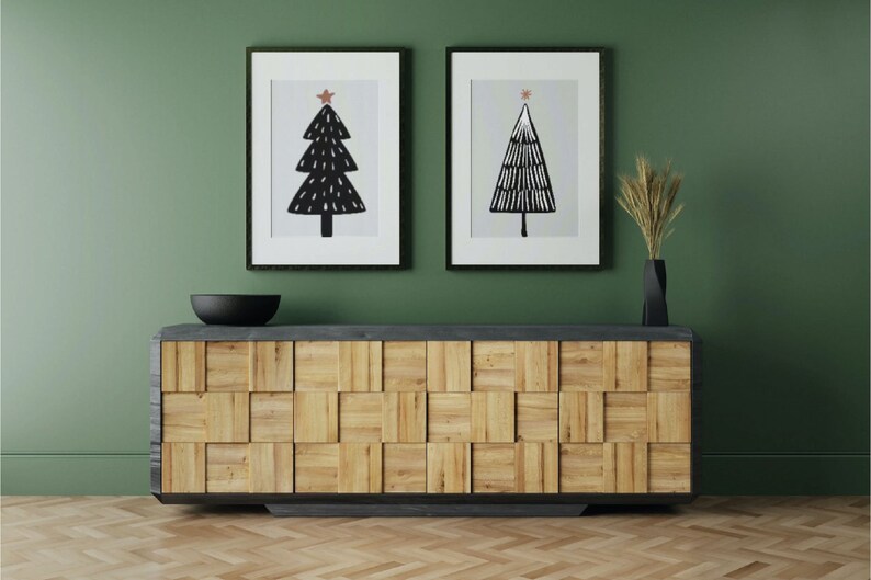 Modern Christmas Trees Clip Art Collection. Boho Christmas | Etsy