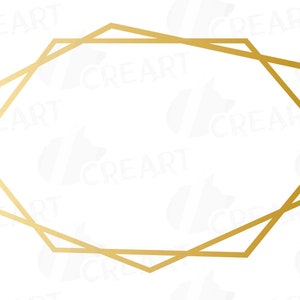 Elegant Wedding Geometric Golden Frames, Lineal Frames Clip Art ...