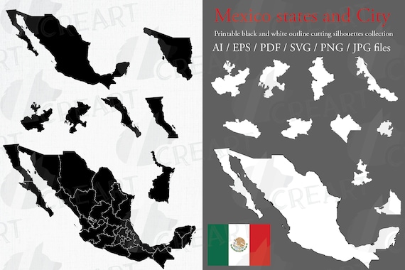 Mexico States Map Outline Printable